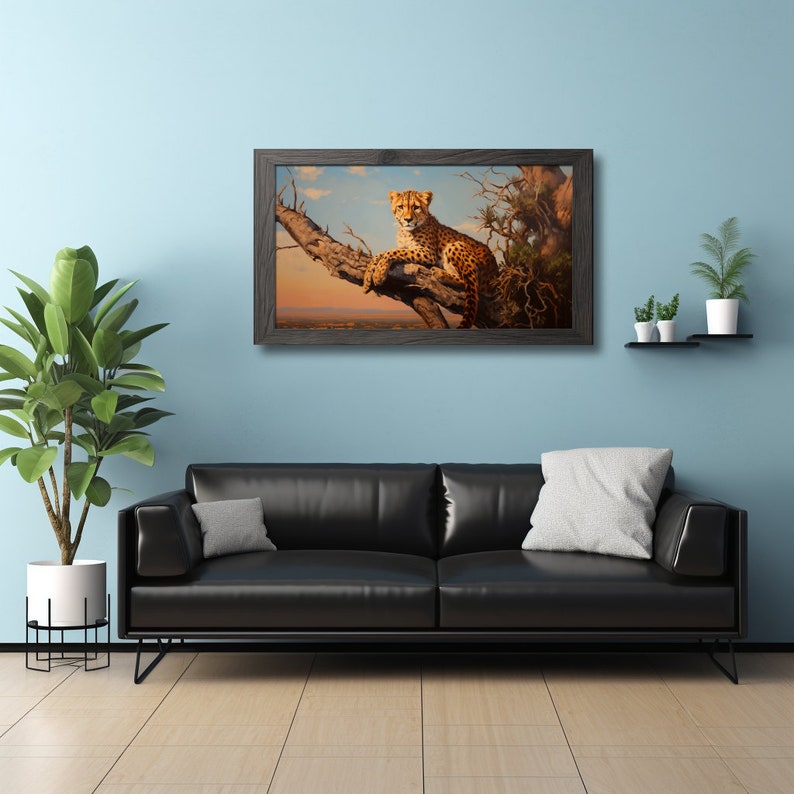 Cheetah Oil Painting Digital Wall Art - Jungle Animal - Nature Digital ...