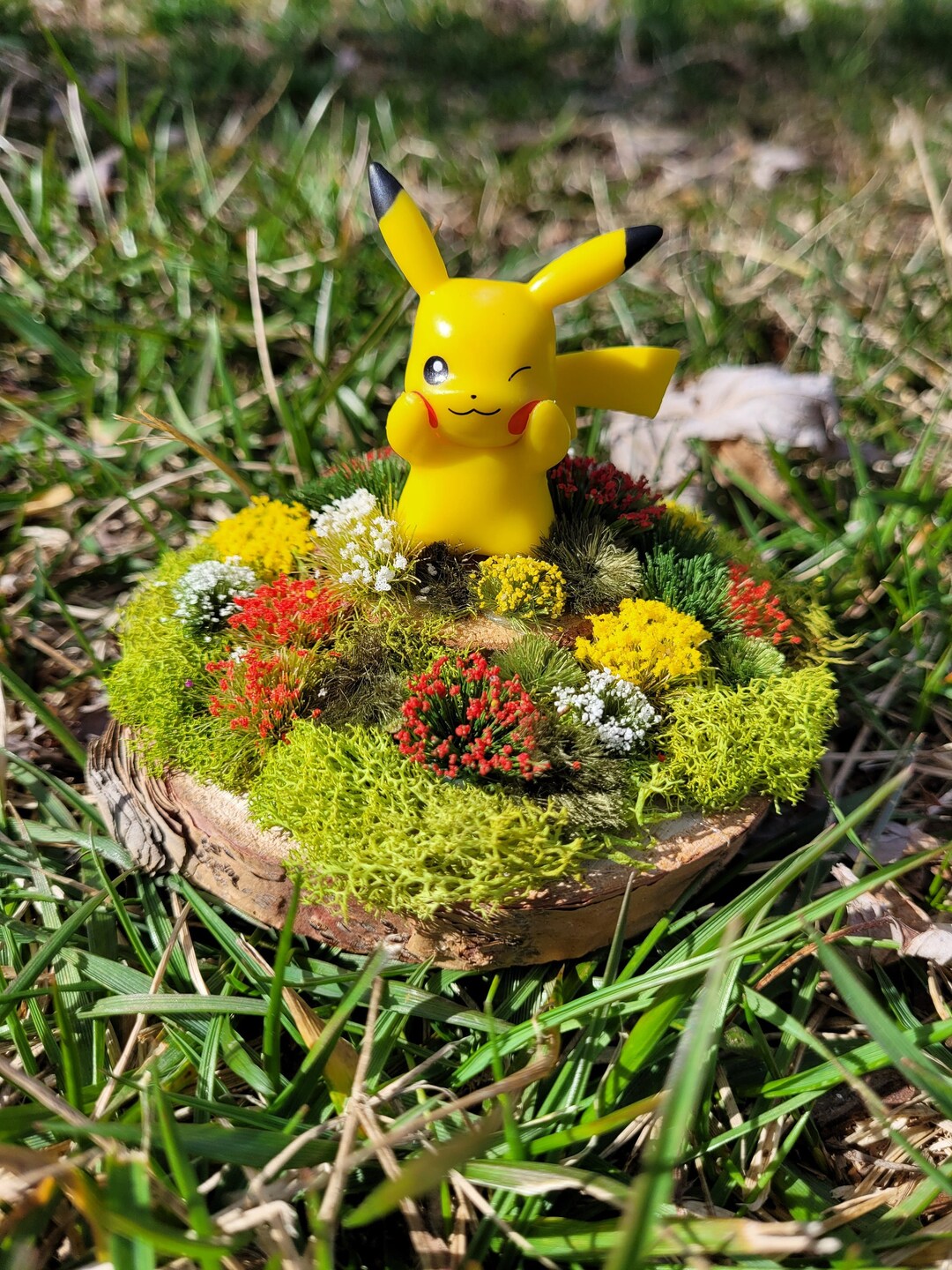 Pikachu Display / Pokemon Diorama / Nerd Terrarium or Nature Scene ...