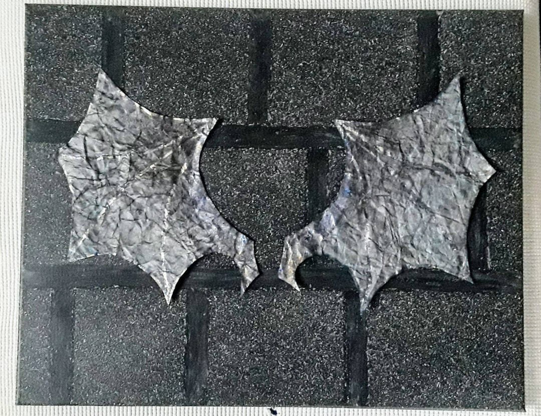 Large Pair of Frosty Blue Gray Dragon Wings Medieval Fantasy Wall ...