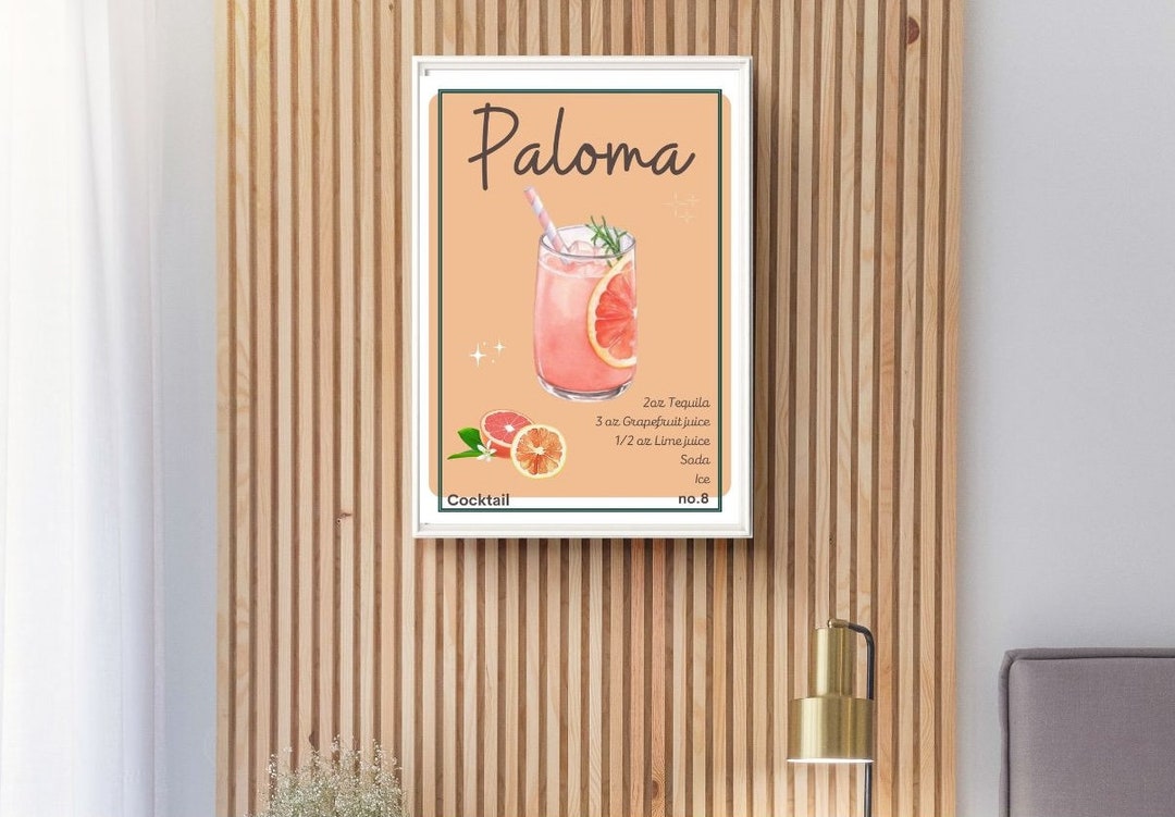 Paloma Cocktail Poster - Etsy