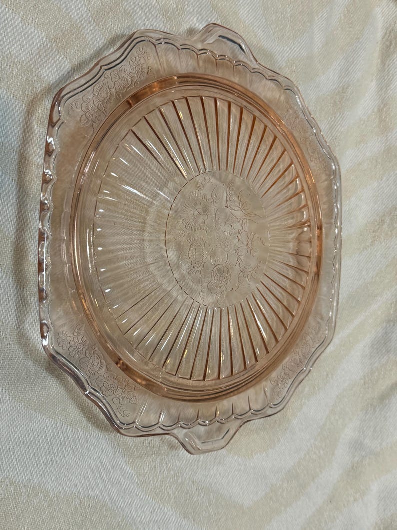 Vintage 11" Pink Depression Glass Mayfair Cake Stand - Etsy