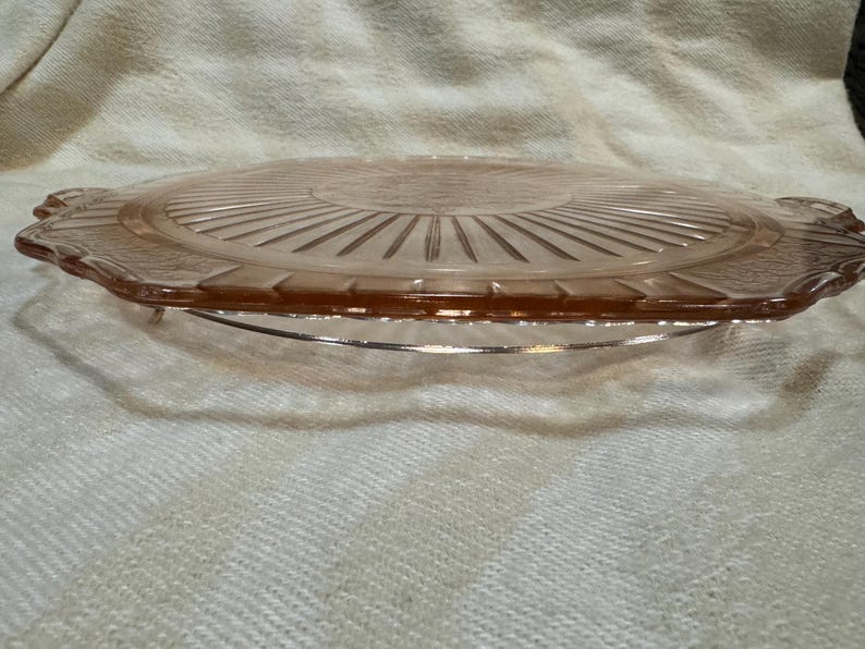Vintage 11" Pink Depression Glass Mayfair Cake Stand - Etsy