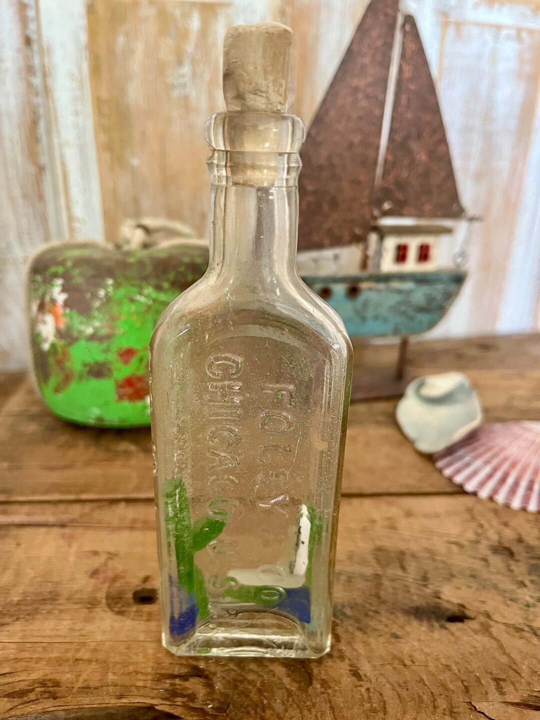 Surf Tumbled Beach Found Glass Medicine Bottle Foley & Co. Chicago USA ...