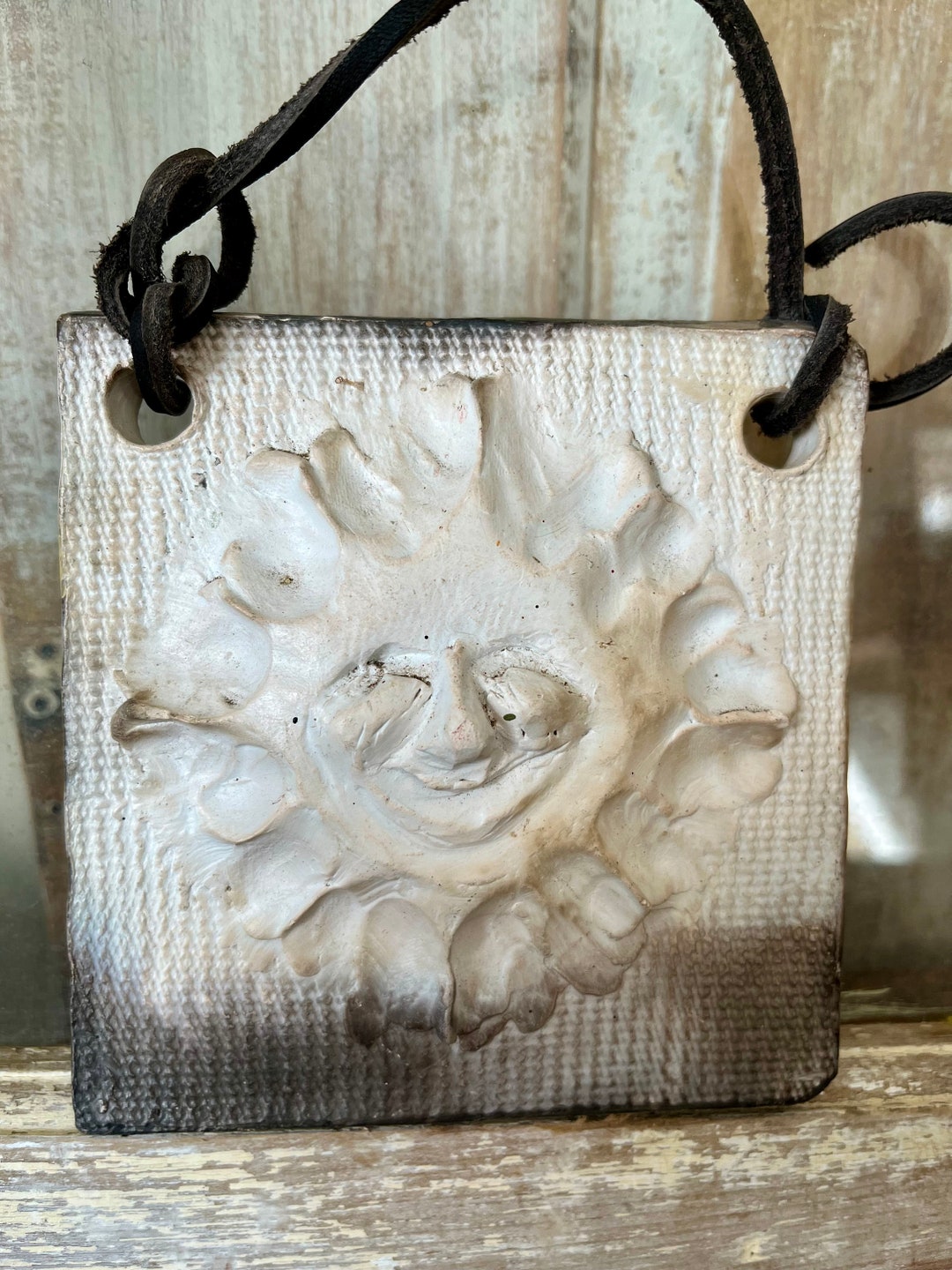 Hand Made Clay Sun Face Raku Fired Vintage Slab - Etsy