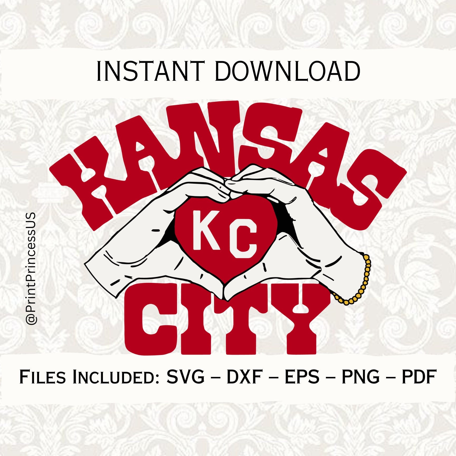 Kansas City Heart Hands - Instant Download File - Files Included: Svg ...