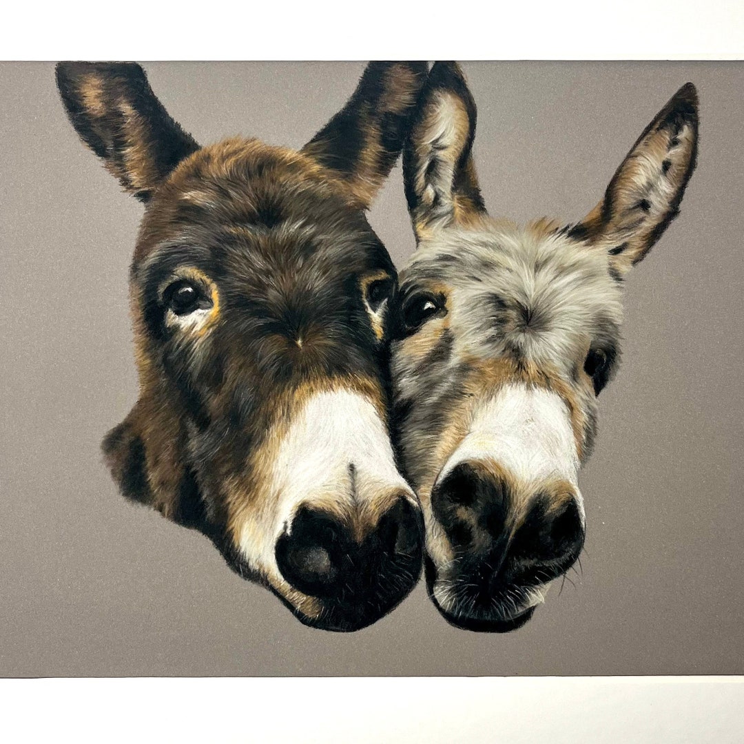 Best of Friends Donkeys Giclee Limited Edition Print Signed Wildlife ...