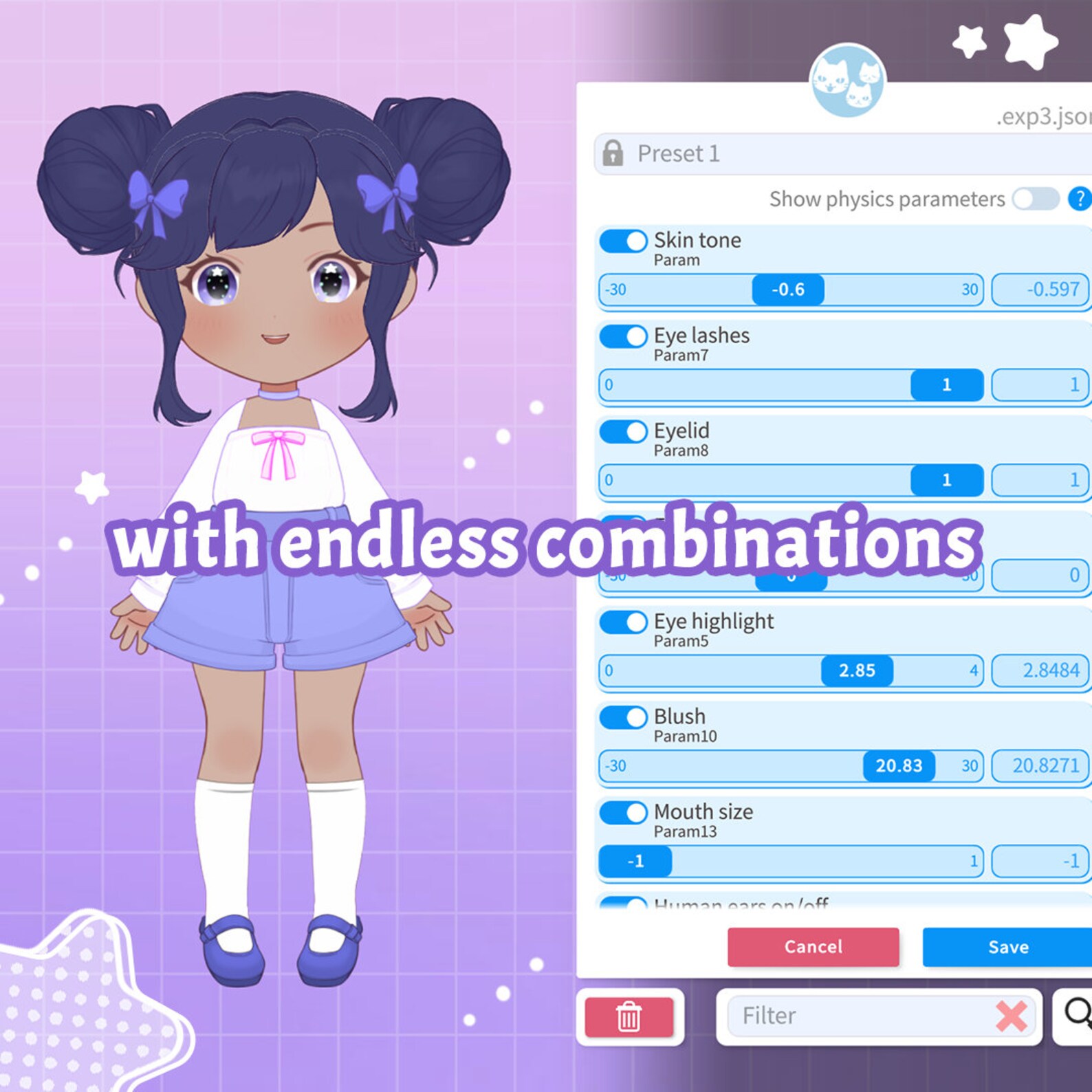 Customizable Live2d Vtuber Model Premade Anime Chibi Model for ...