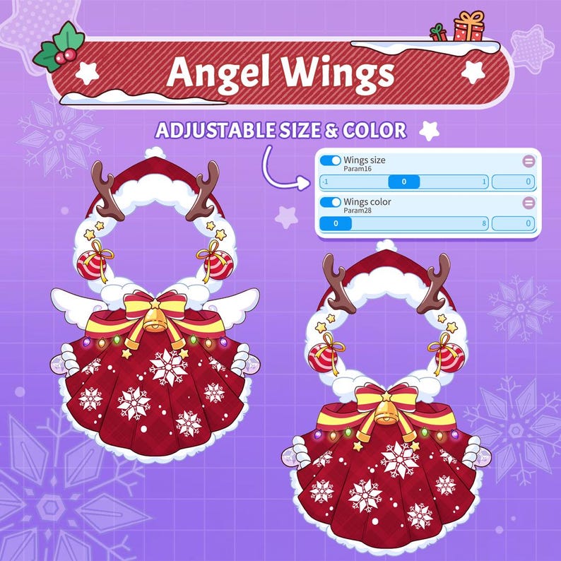 Customizable Live2d Vtuber Asset | Rigged Christmas Cloak | Vtuber Outfit Asset for Chibi Model ...