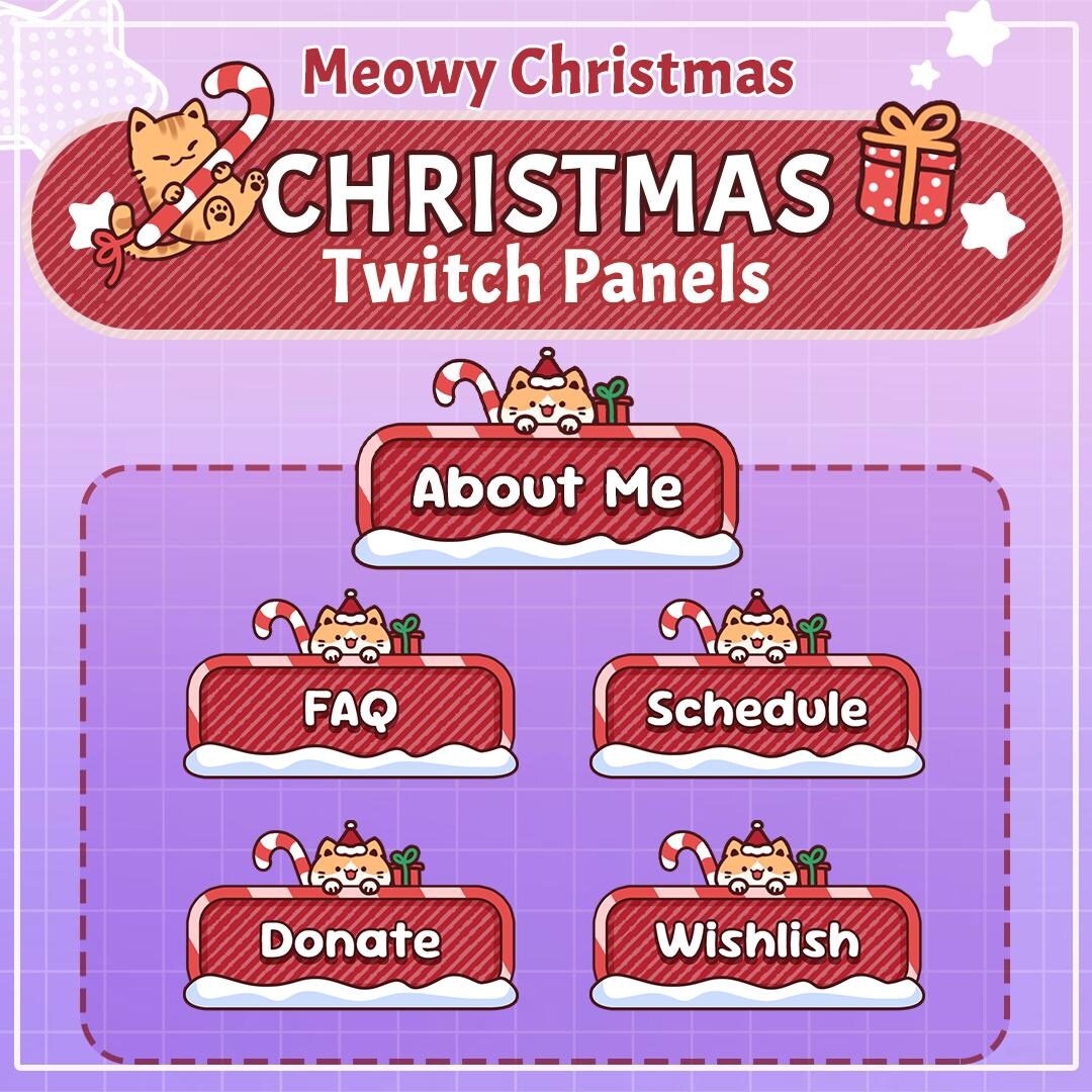 Twitch Panels - Meowy Christmas | Cute and Cozy Twitch Panels ...