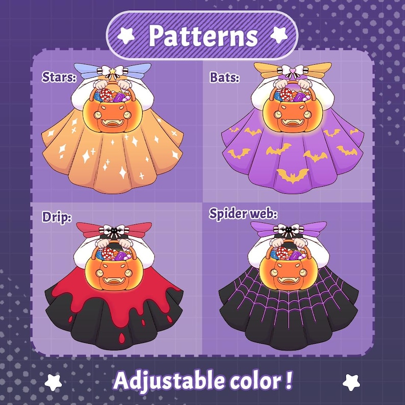 Customizable Live2d Vtuber Asset | Rigged Halloween Cloak | Vtuber ...