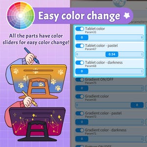 Customizable Vtuber Drawing Tablet | Rigged Live2d Vtuber Asset ...