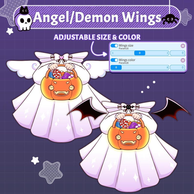 Customizable Live2d Vtuber Asset | Rigged Halloween Cloak | Vtuber ...