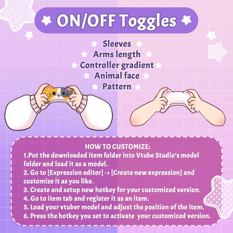 Customizable Live2d Vtuber Asset | Rigged Game Controller | Vtuber Hand ...