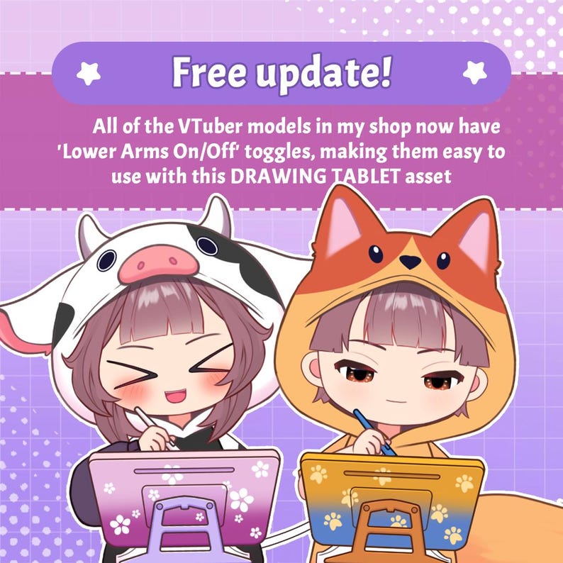 Customizable Vtuber Drawing Tablet | Rigged Live2d Vtuber Asset ...