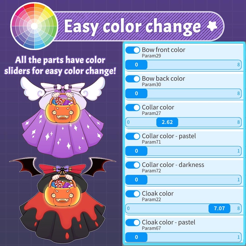 Customizable Live2d Vtuber Asset | Rigged Halloween Cloak | Vtuber ...