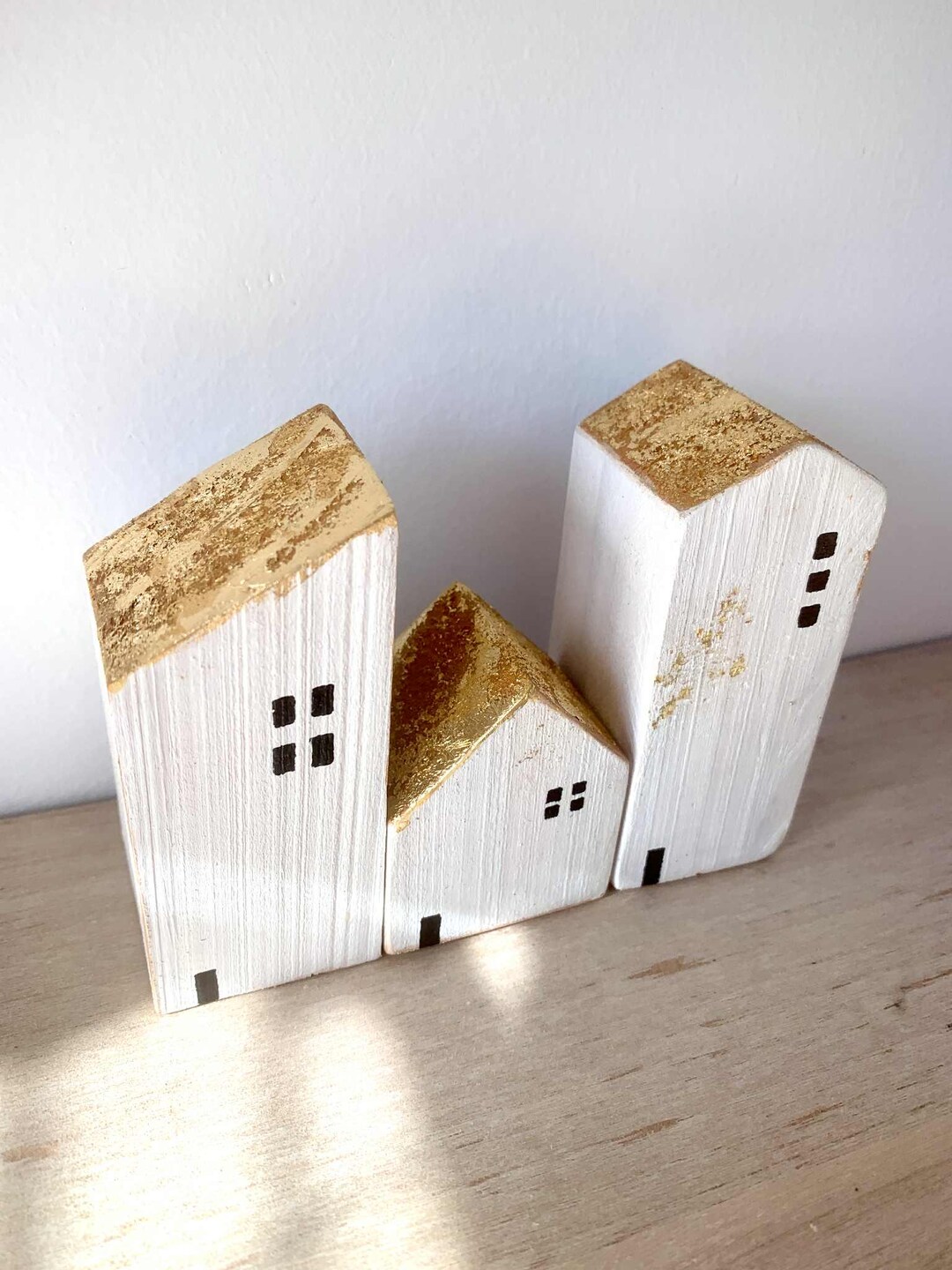 99% Gold Leaf Tiny House Art: Handmade Golden Home Decor - Etsy