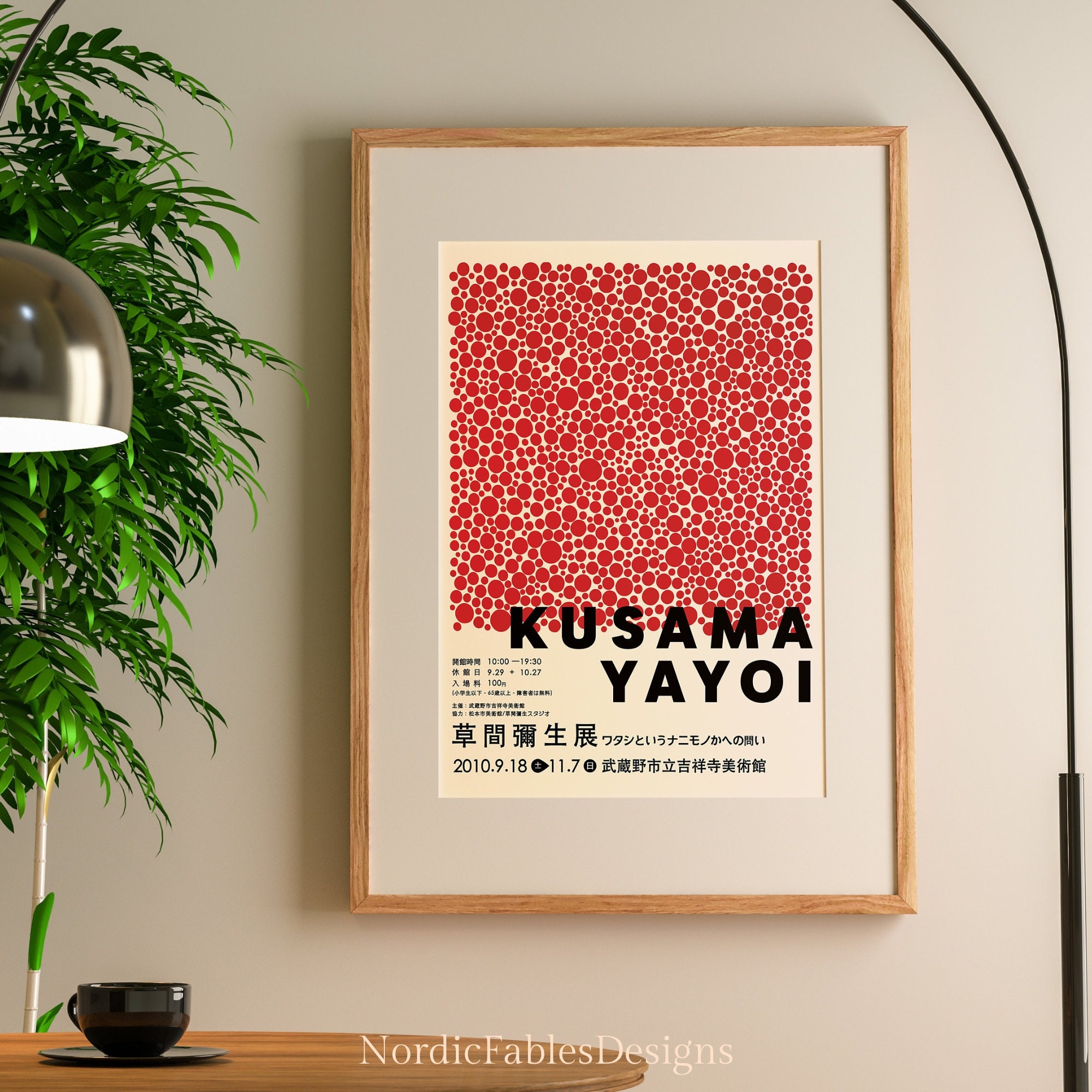 Yayoi Kusama Red Dot Print Japanese Art I Yayoi Kusama Poster I Red ...