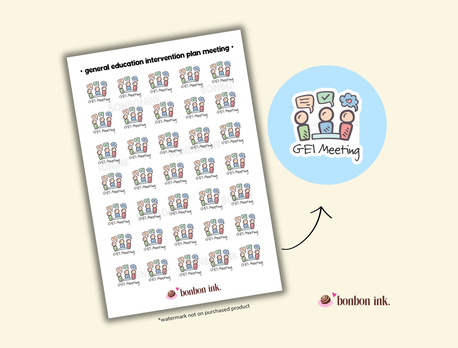 General Education Intervention Plan Meeting Stickers • GEI Meeting ...