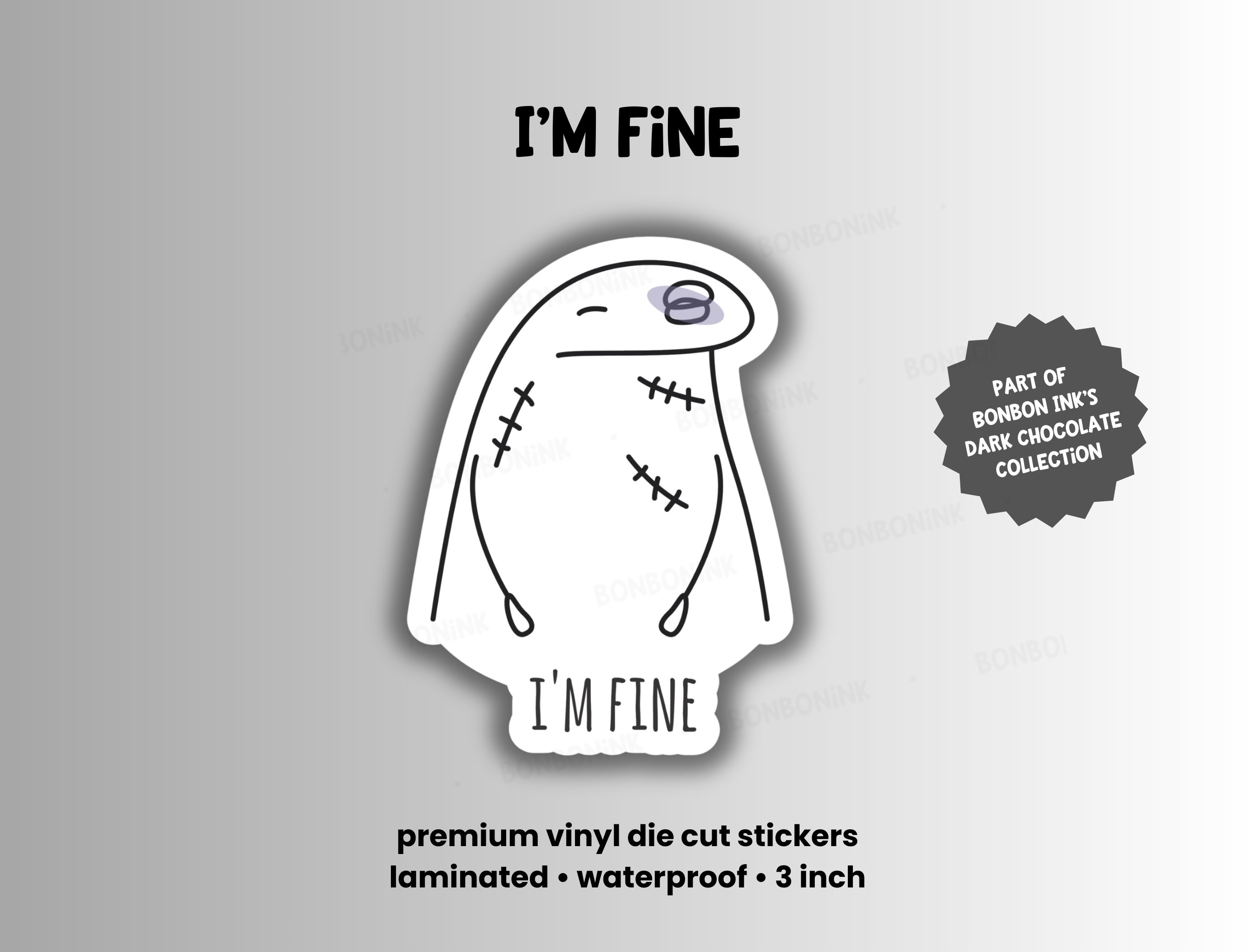 I'm Fine Sticker • Flork Meme Sticker • Bonbon Dark Chocolate ...