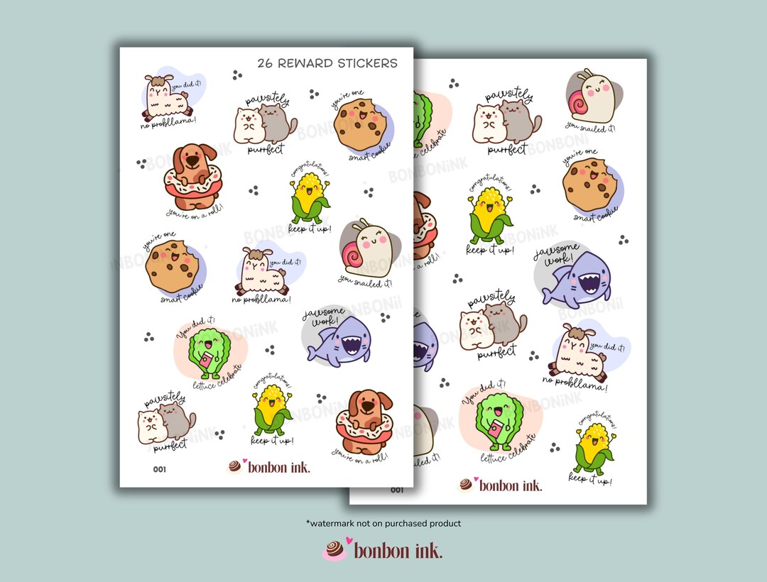 Punny Student Reward Stickers • Teacher Sticker Sheets • Reward ...