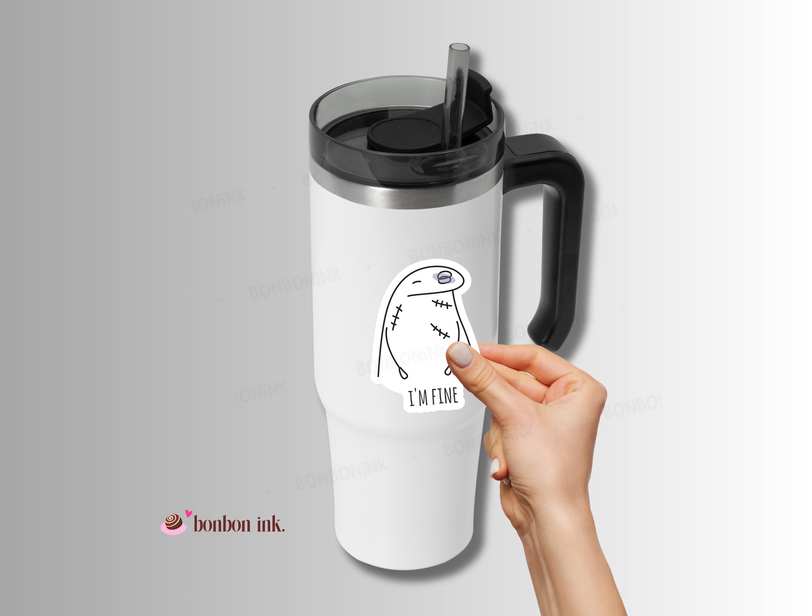 I'm Fine Sticker • Flork Meme Sticker • Bonbon Dark Chocolate ...