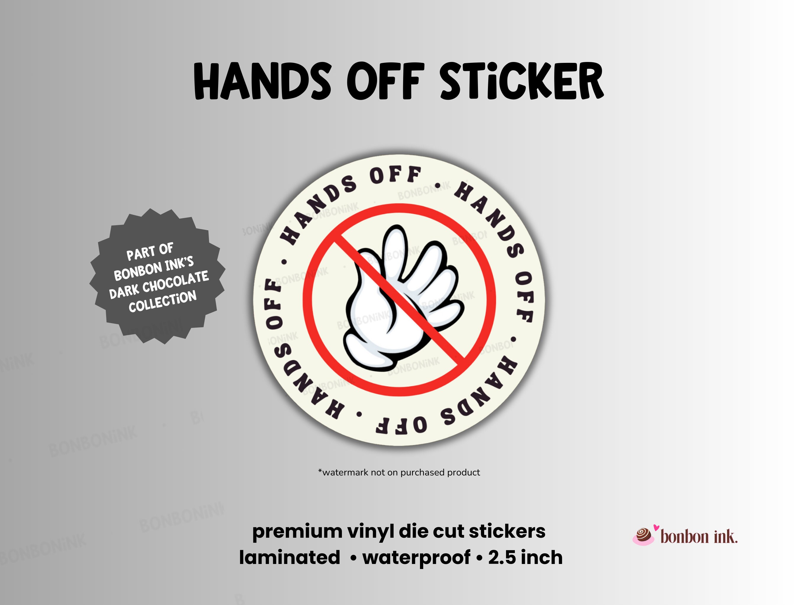 Hands off Sticker • Don't Touch My Stuff • Stealing Prevention • Dark ...