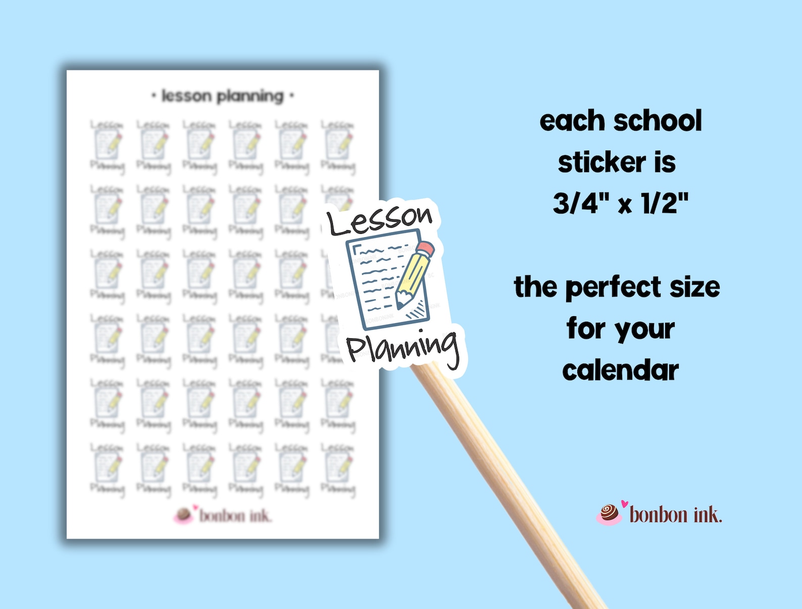 Lesson Planning Sticker Sheet • School Calendar Stickers • Teacher ...