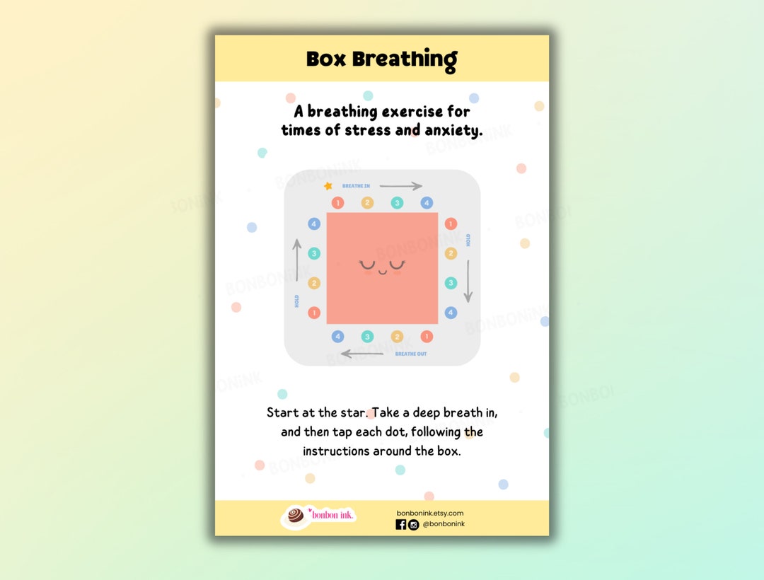 Box Breathing Sticker Sheet • Square Breathing Exercise • Finger ...