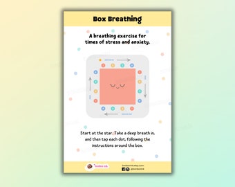 Box Breathing Sticker Square Breathing Exercise Finger Tracing ...