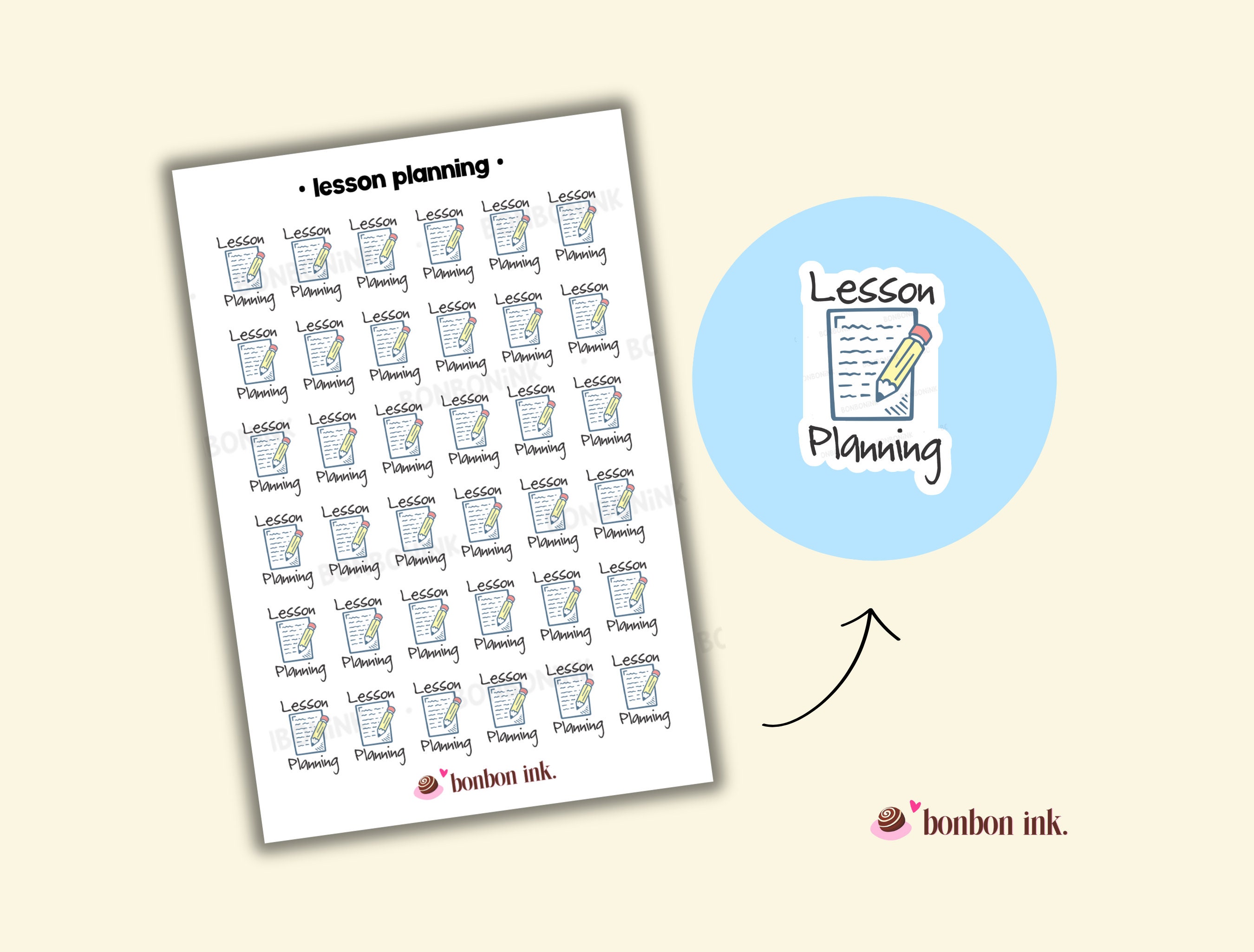 Lesson Planning Sticker Sheet • School Calendar Stickers • Teacher ...