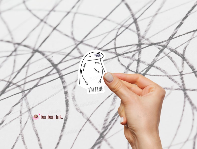 I'm Fine Sticker • Flork Meme Sticker • Bonbon Dark Chocolate ...