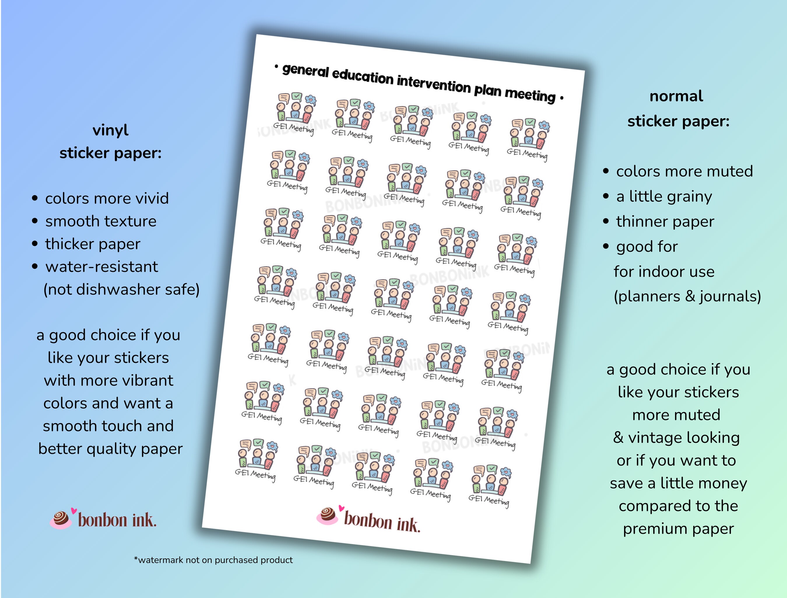 General Education Intervention Plan Meeting Stickers • GEI Meeting ...