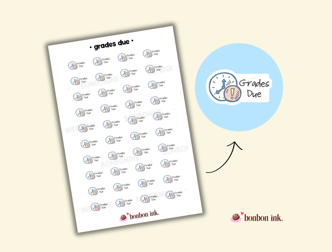 Grades Due Teacher Stickers • Teacher Planning • Teacher Sticker Sheet ...