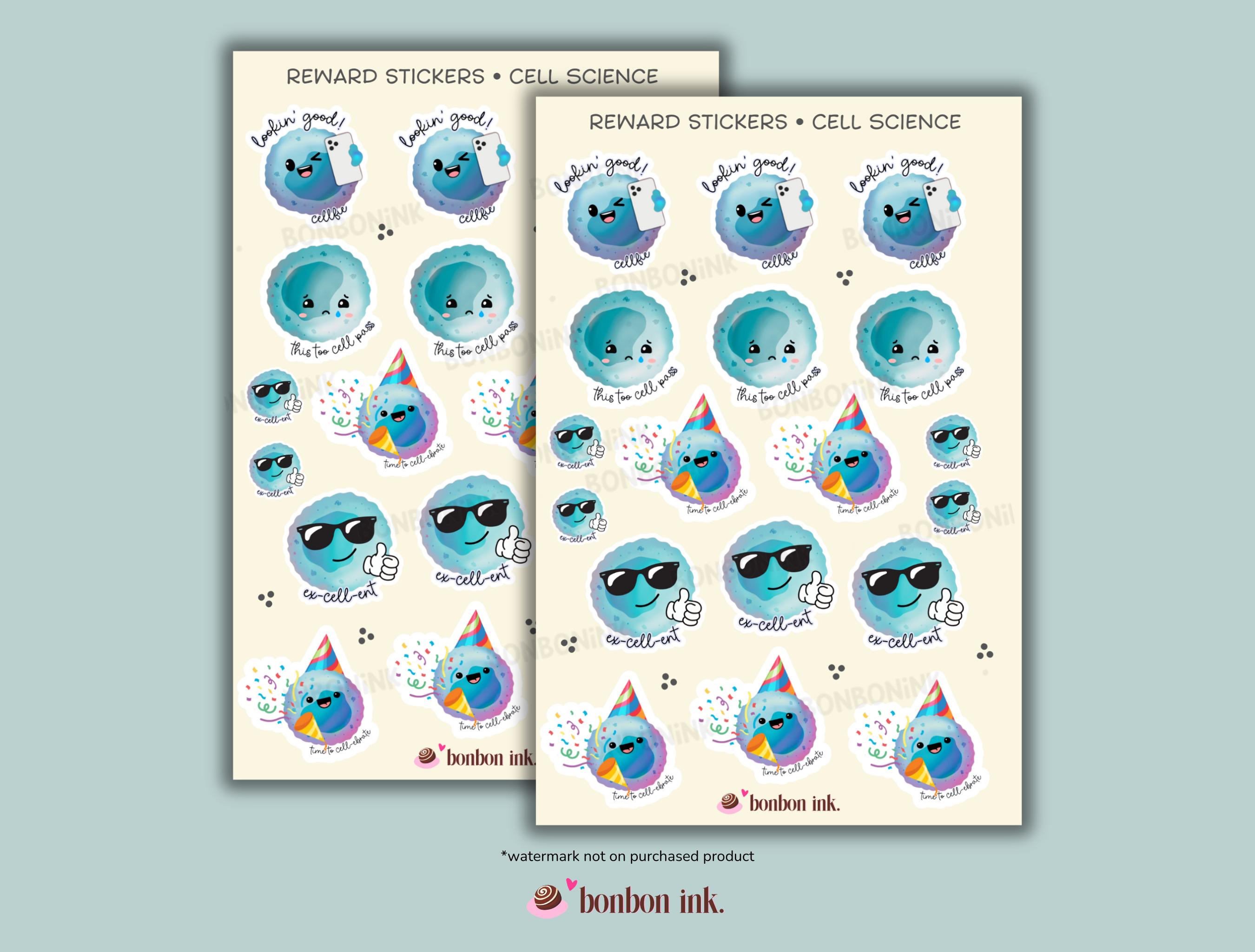 Cell Science Stickers • Student Reward Stickers • Teacher Stickers ...