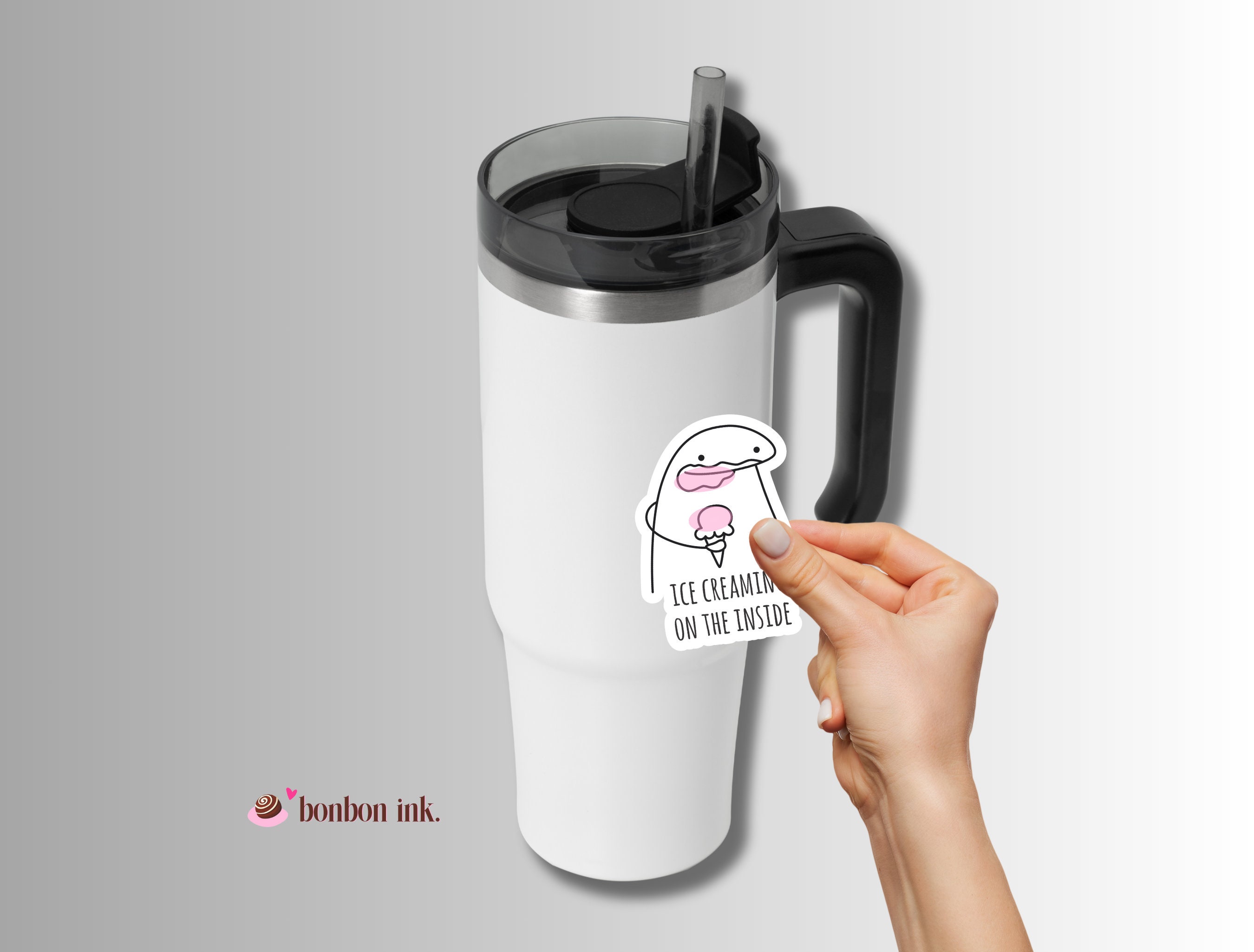 Ice Creaming on the Inside Sticker • Flork Meme Sticker • Bonbon Dark ...