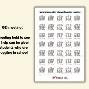 General Education Intervention Plan Meeting Stickers • GEI Meeting ...