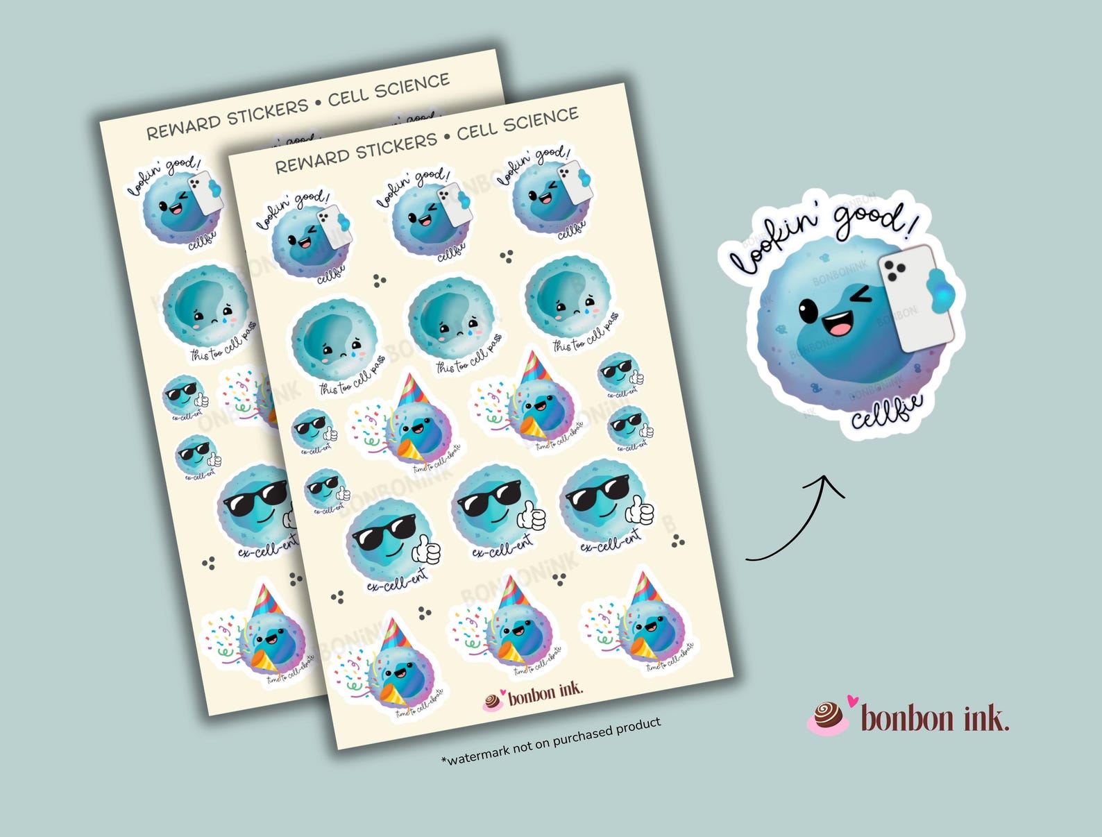 Cell Science Stickers • Student Reward Stickers • Teacher Stickers ...