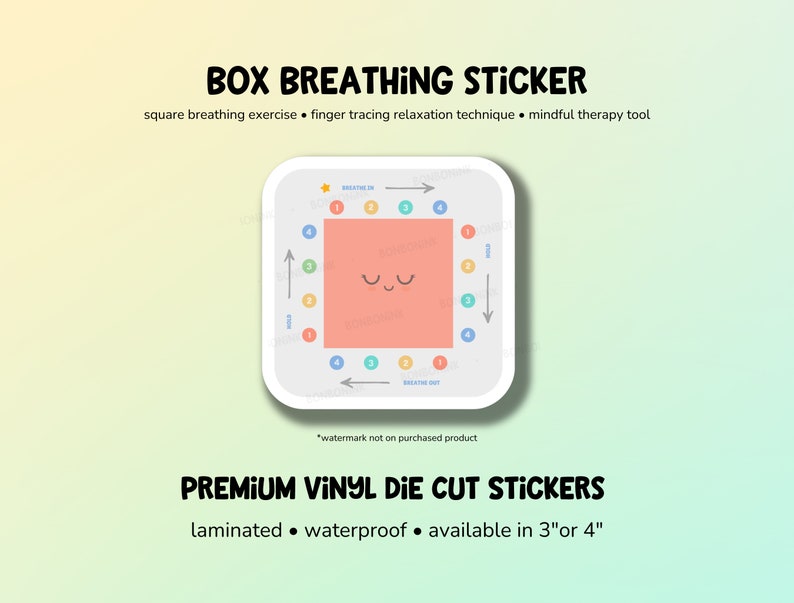 Box Breathing Sticker • Square Breathing Exercise • Finger Tracing ...