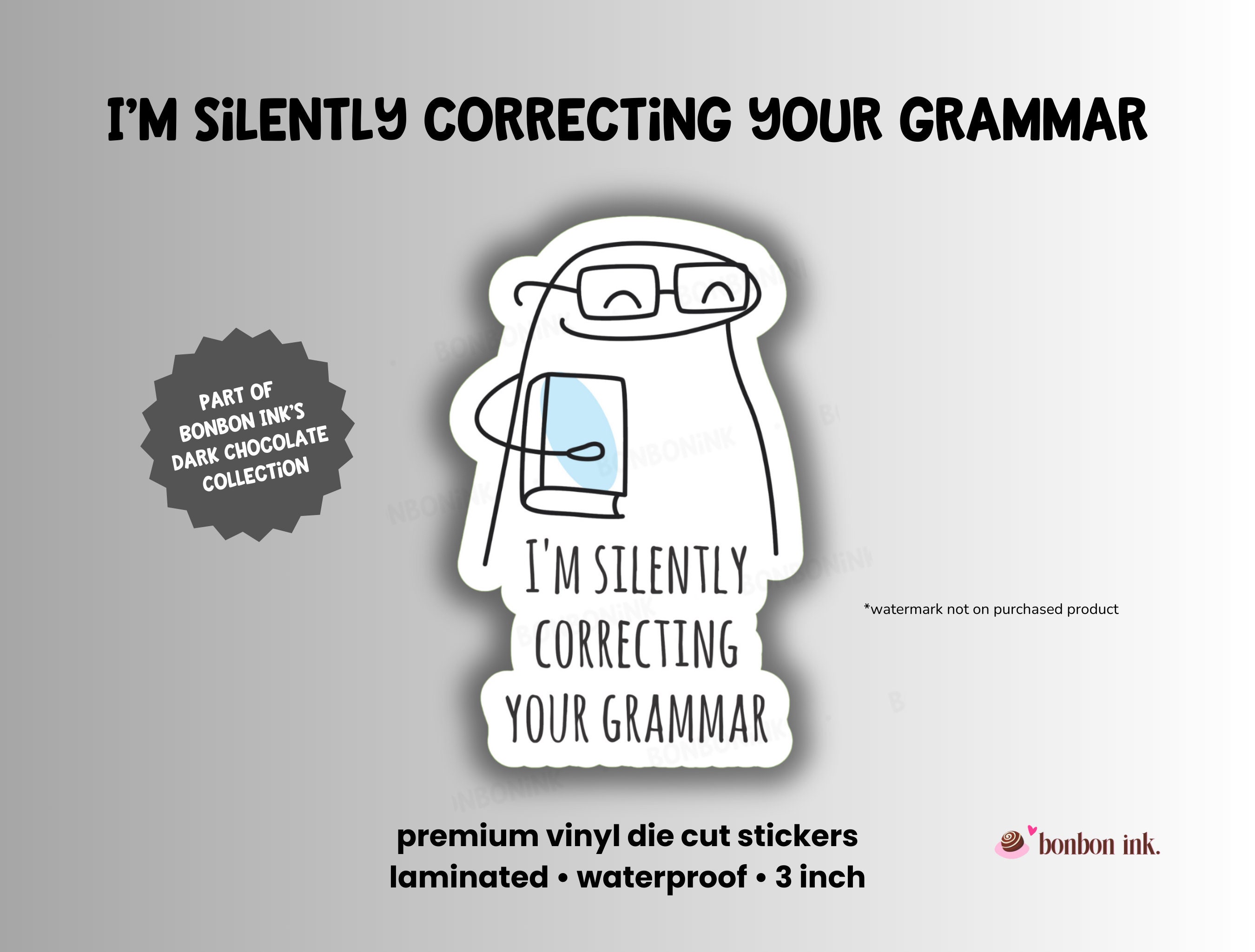 I'm Silently Correcting Your Grammar Sticker • Flork Meme Sticker ...