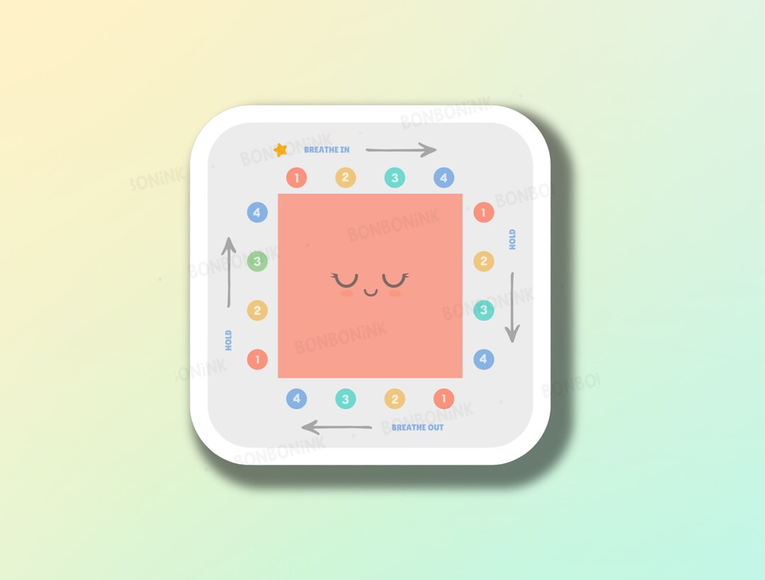 Box Breathing Sticker • Square Breathing Exercise • Finger Tracing ...