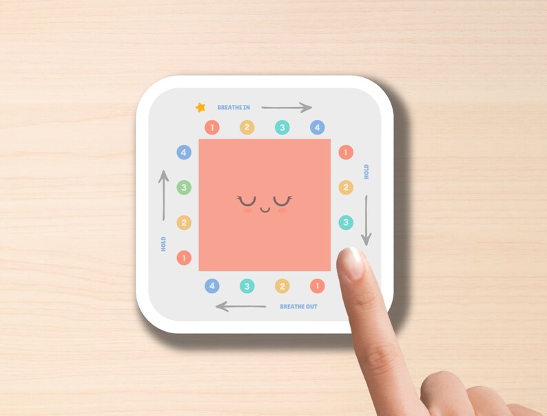 Box Breathing Sticker • Square Breathing Exercise • Finger Tracing ...