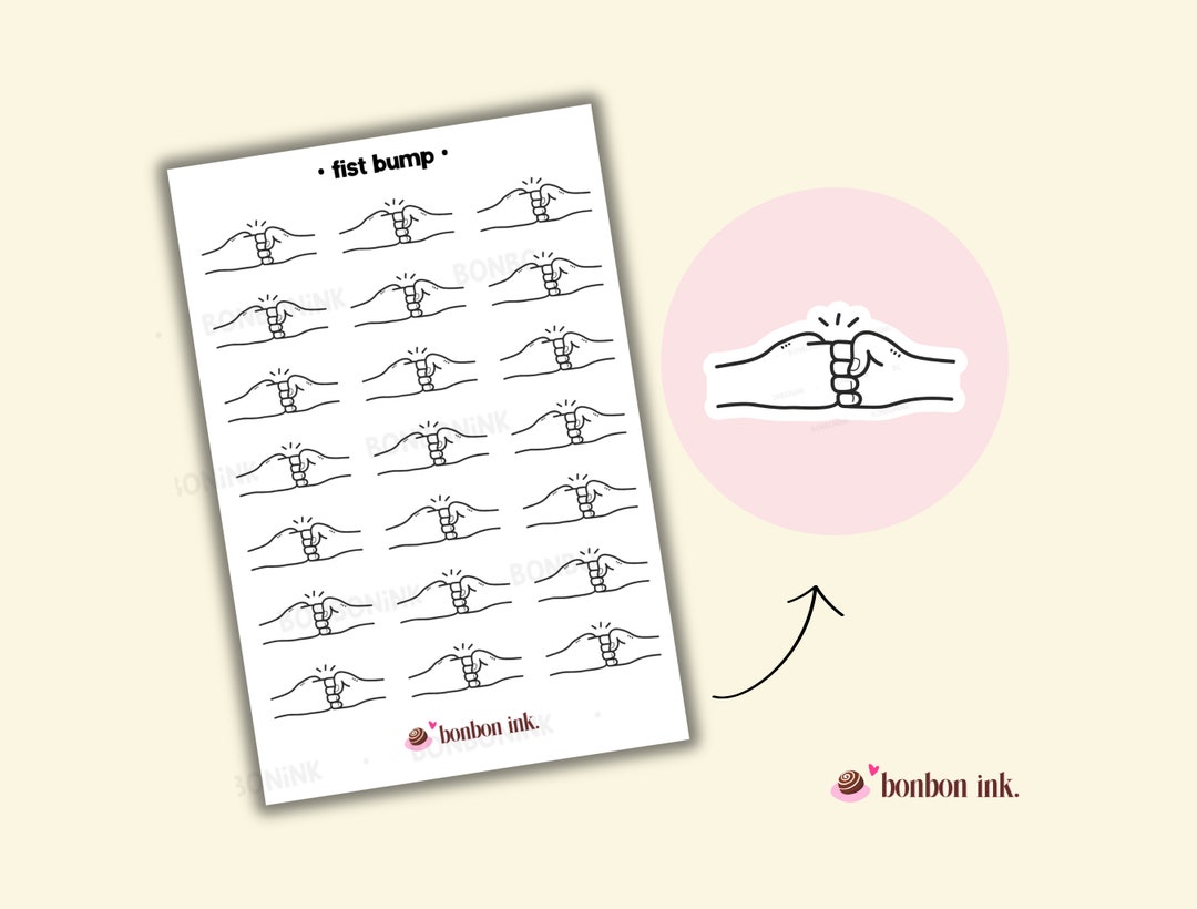 Fist Bump Sticker Sheet Encouragement Stickers Motivational Stickers ...