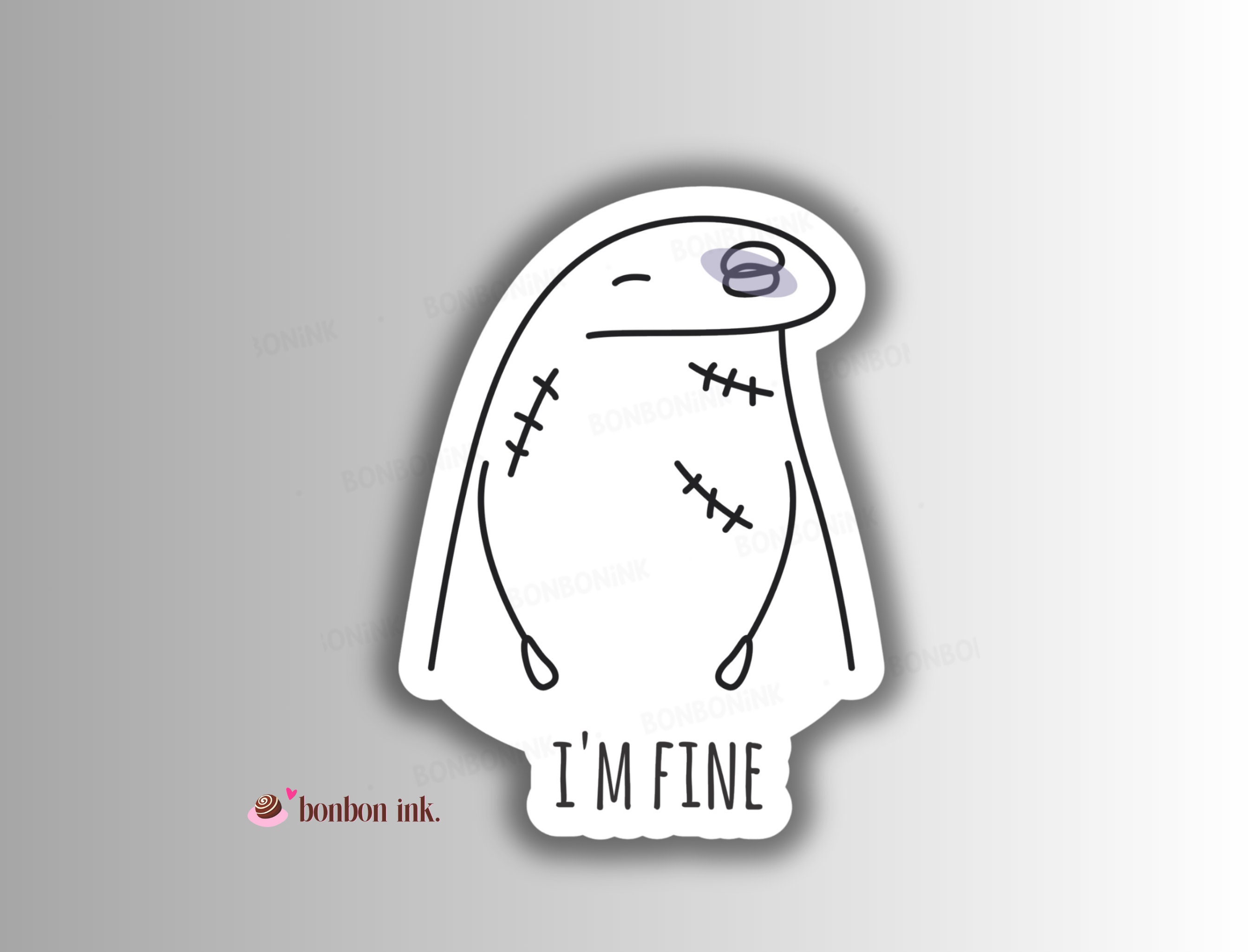 I'm Fine Sticker • Flork Meme Sticker • Bonbon Dark Chocolate ...