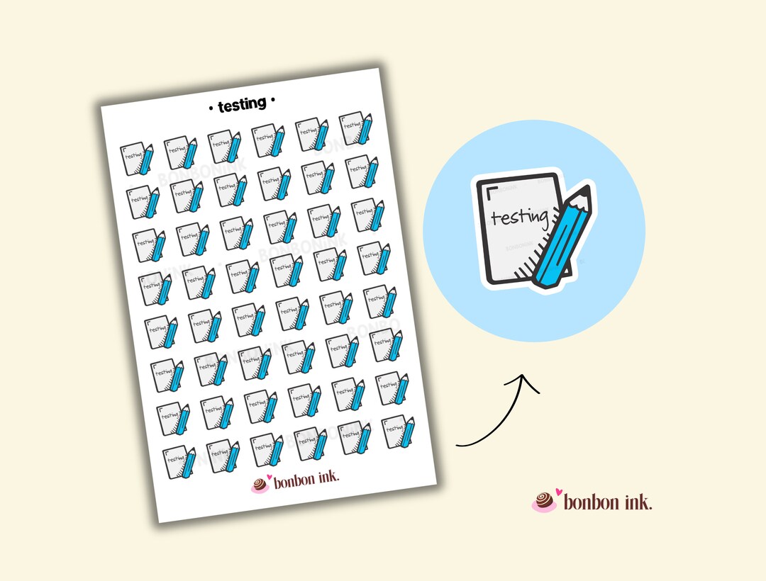 Testing School Stickers • School Calendar Stickers • Reminder Stickers ...