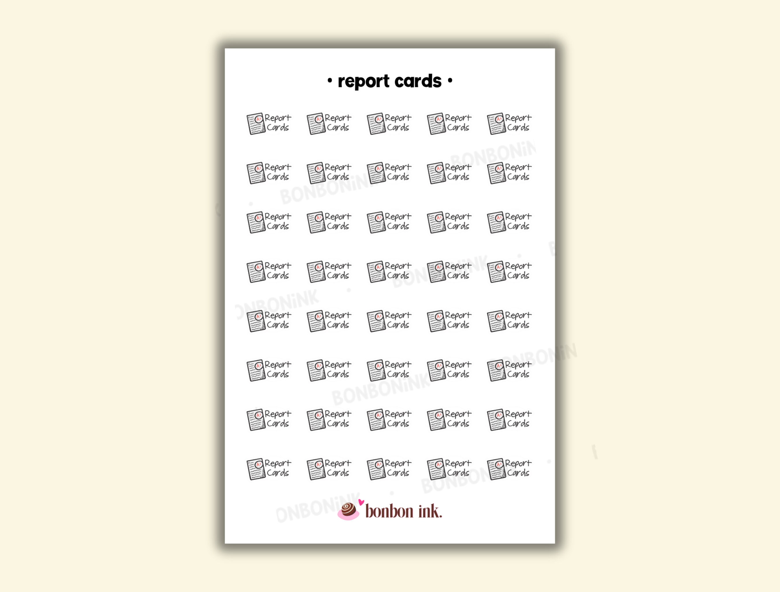 Report Cards Reminder Sticker Sheet • Report Card Teacher Stickers ...