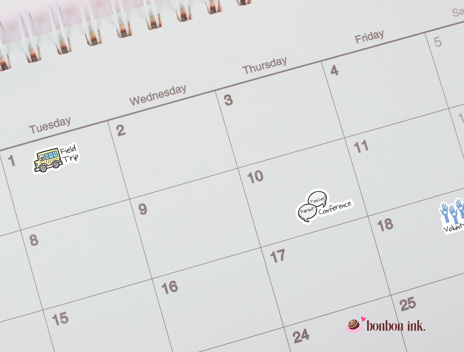 Everyday School Days Sticker Sheet • School Calendar Stickers (1/2 ...