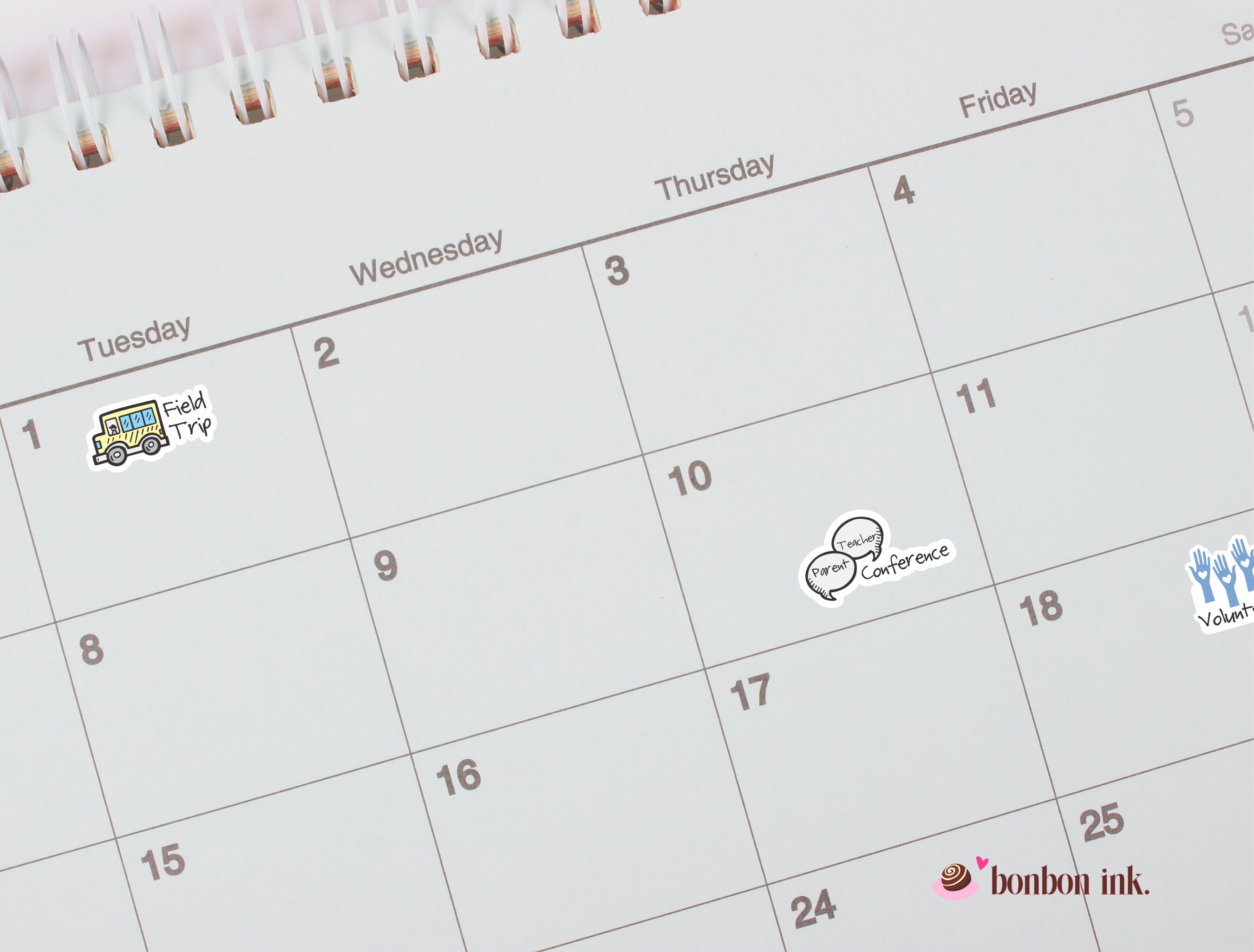 Everyday School Days Sticker Sheet • School Calendar Stickers (1/2 ...