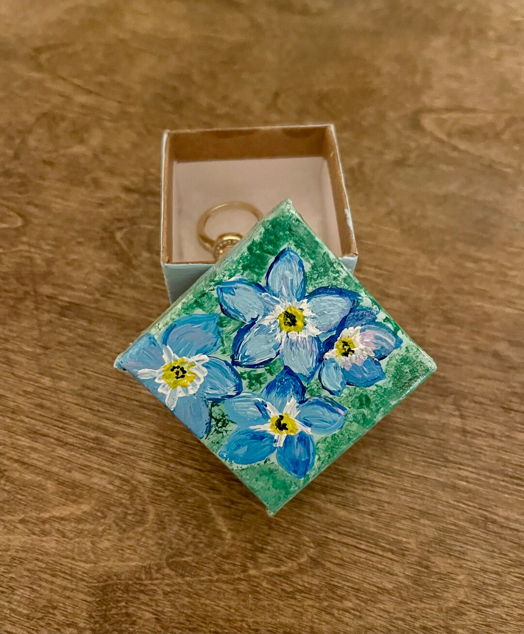 Hand Painted Jewelry Box-forget Me Nots - Etsy
