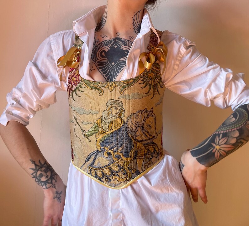 Vintage Renaissance Corset Alienor Whale Body, Bustier Top, Cottagecore ...