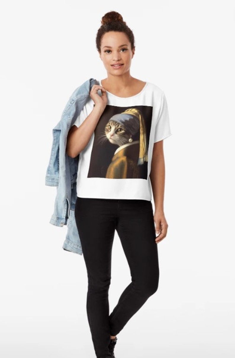 Girl With a Pearl Earring Vermeer Painting Parody Vermeer Print Cat ...